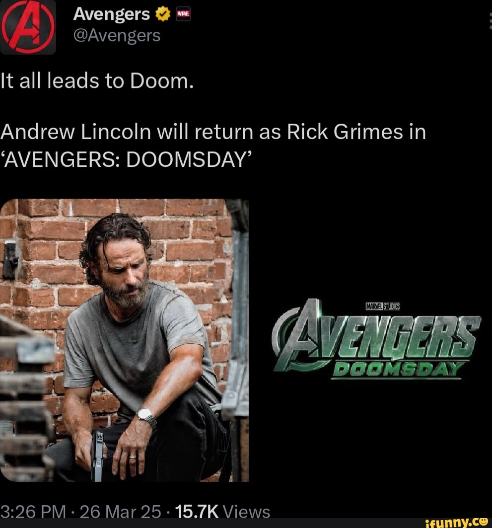 Avengers @Avengers It all leads to Doom. Andrew Lincoln will return as ...