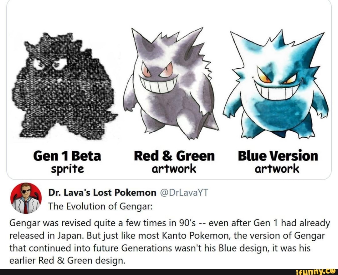 Gen 1 Beta Red 8. Green Blue Version sprite artwork artwork Dr. Lava's ...