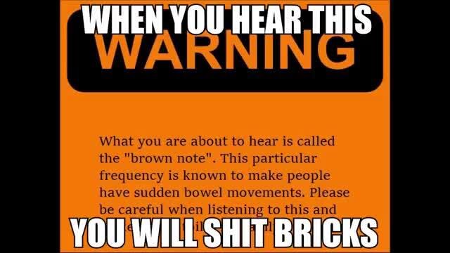 What you are about to hear is called the "brown note". This particular ...