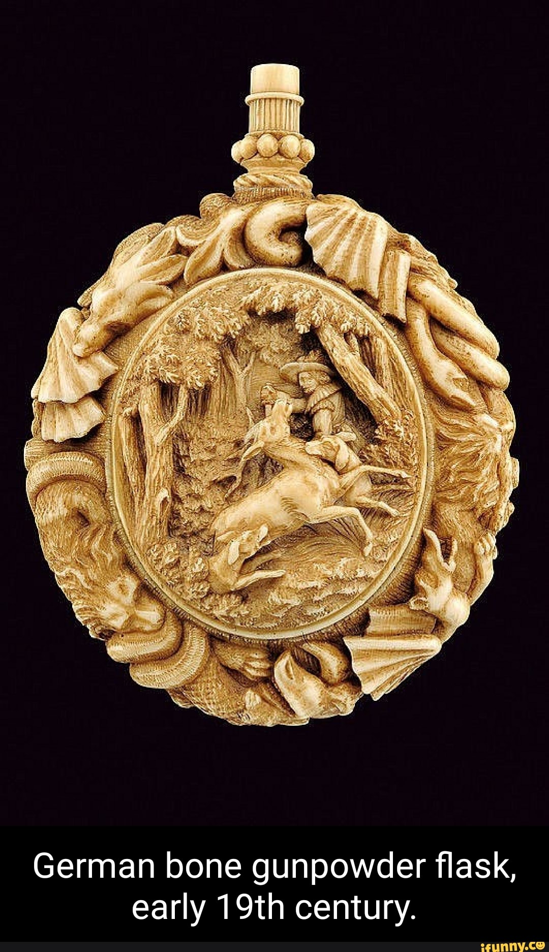 German bone gunpowder flask, early 19th century. - iFunny