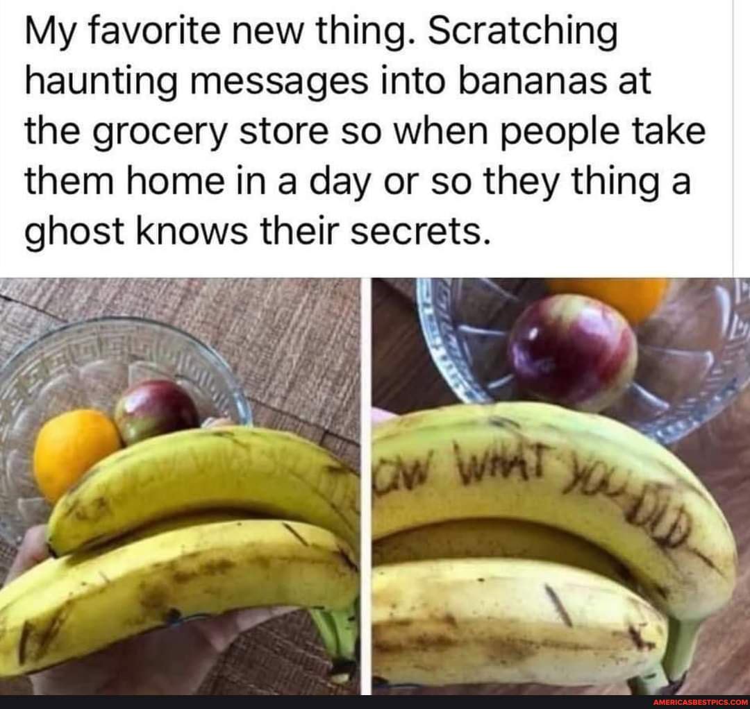 My favorite new thing. Scratching haunting messages into bananas at the ...