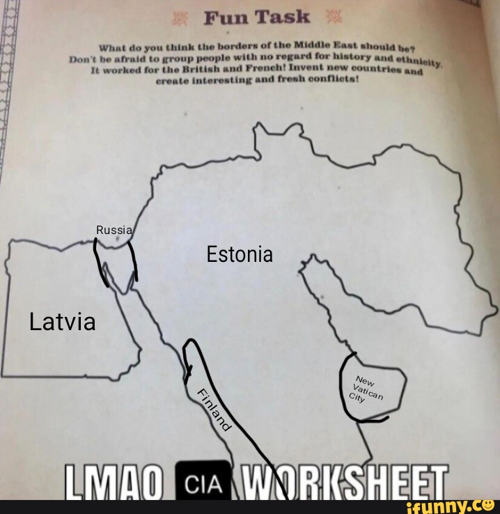 Fun Task What do you think the borders of the Middle East should hey ...