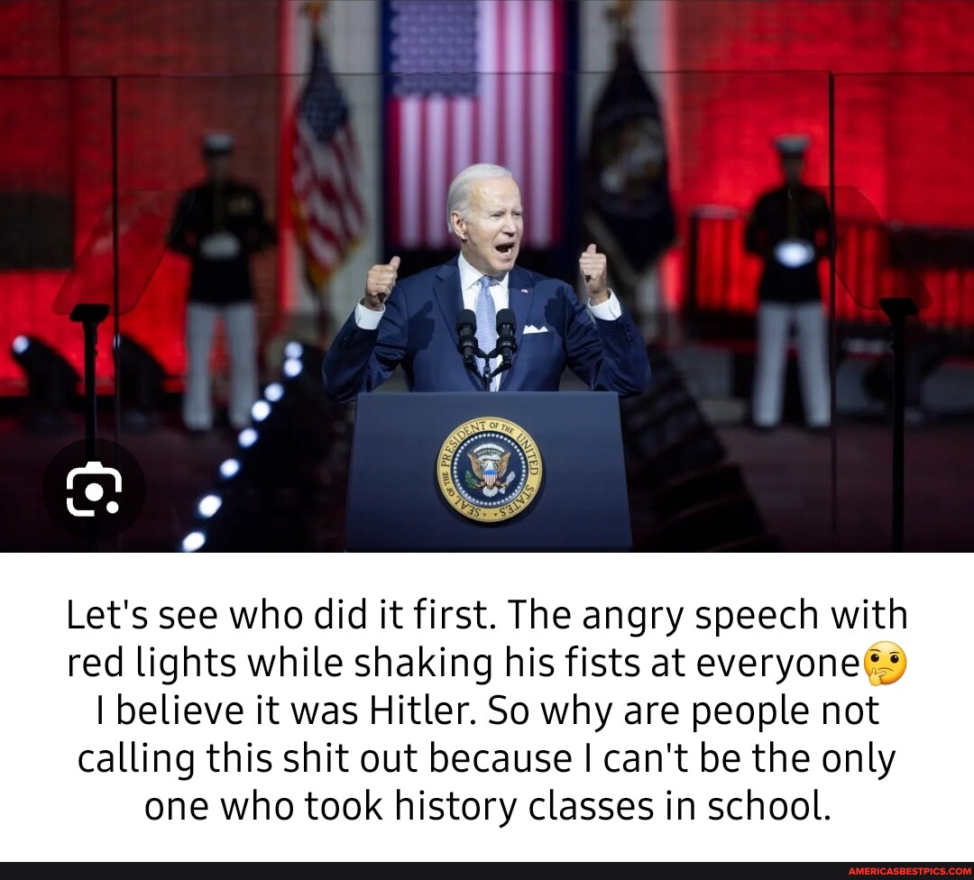 Let's see who did it first. The angry speech with red lights while ...