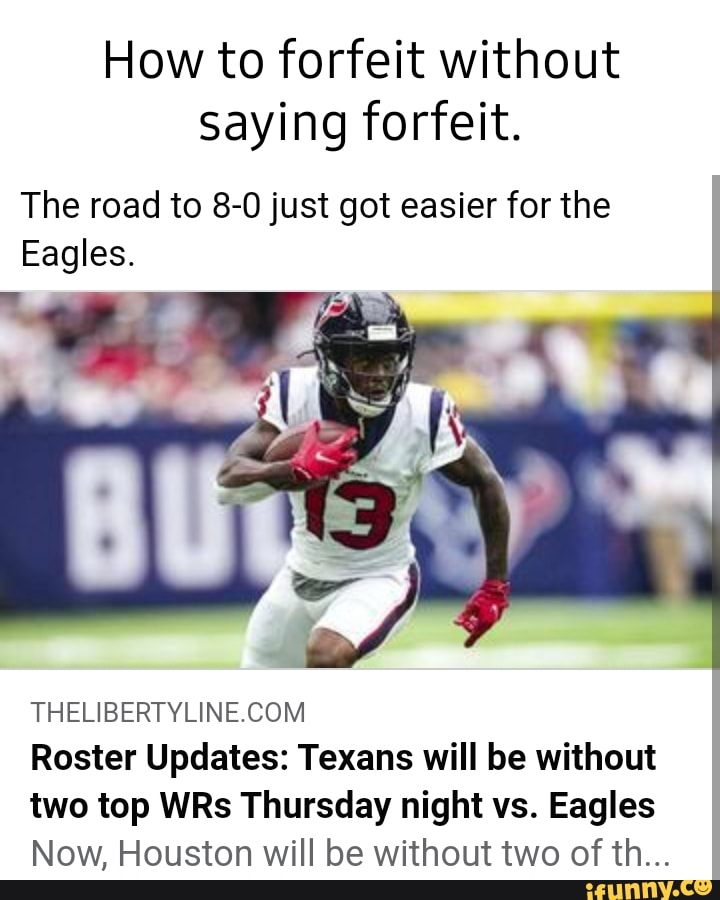 How to forfeit without saying forfeit. The road to 8-0 just got easier ...