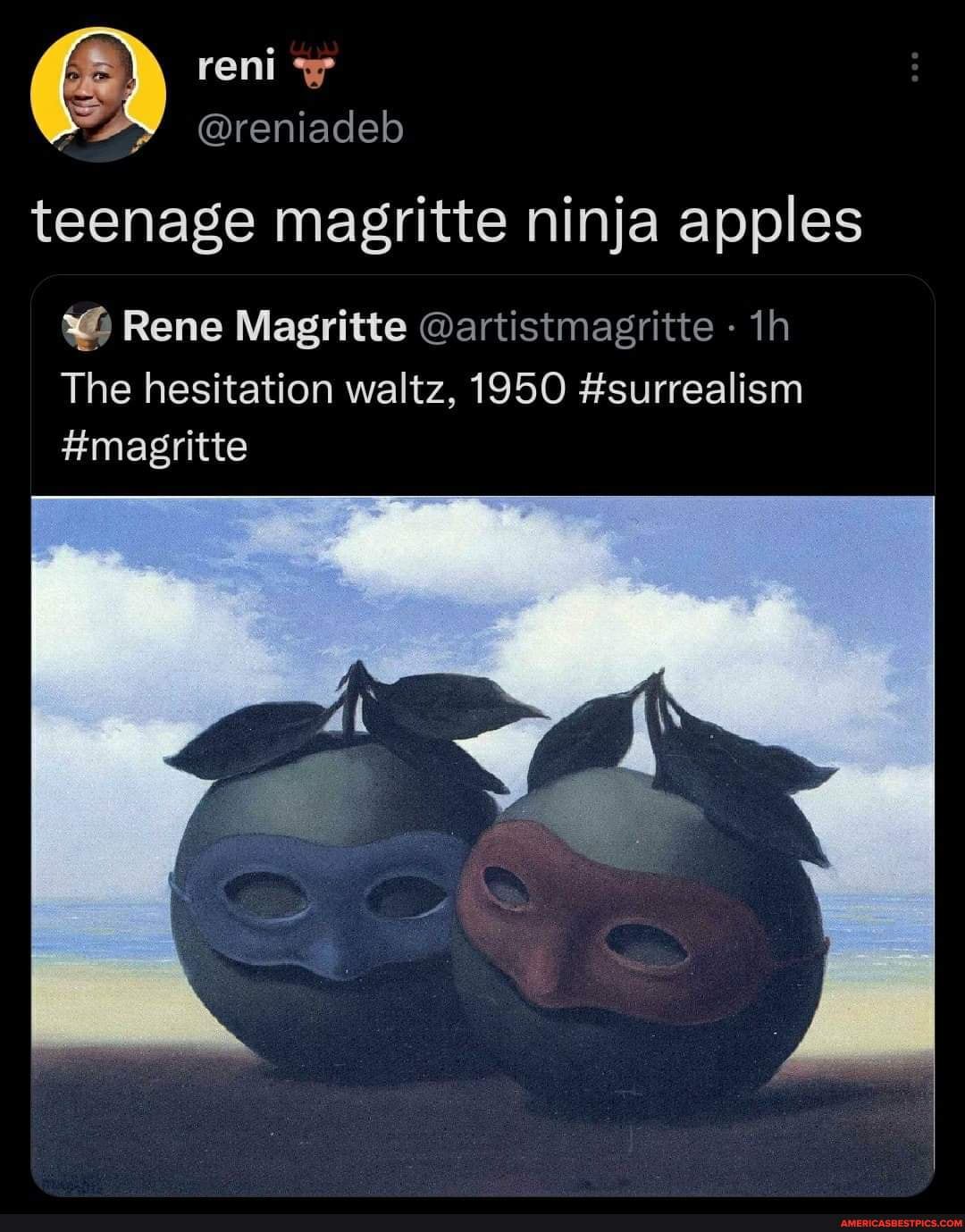 @reniadeb teenage magritte ninja apples &4 Rene Magritte ...