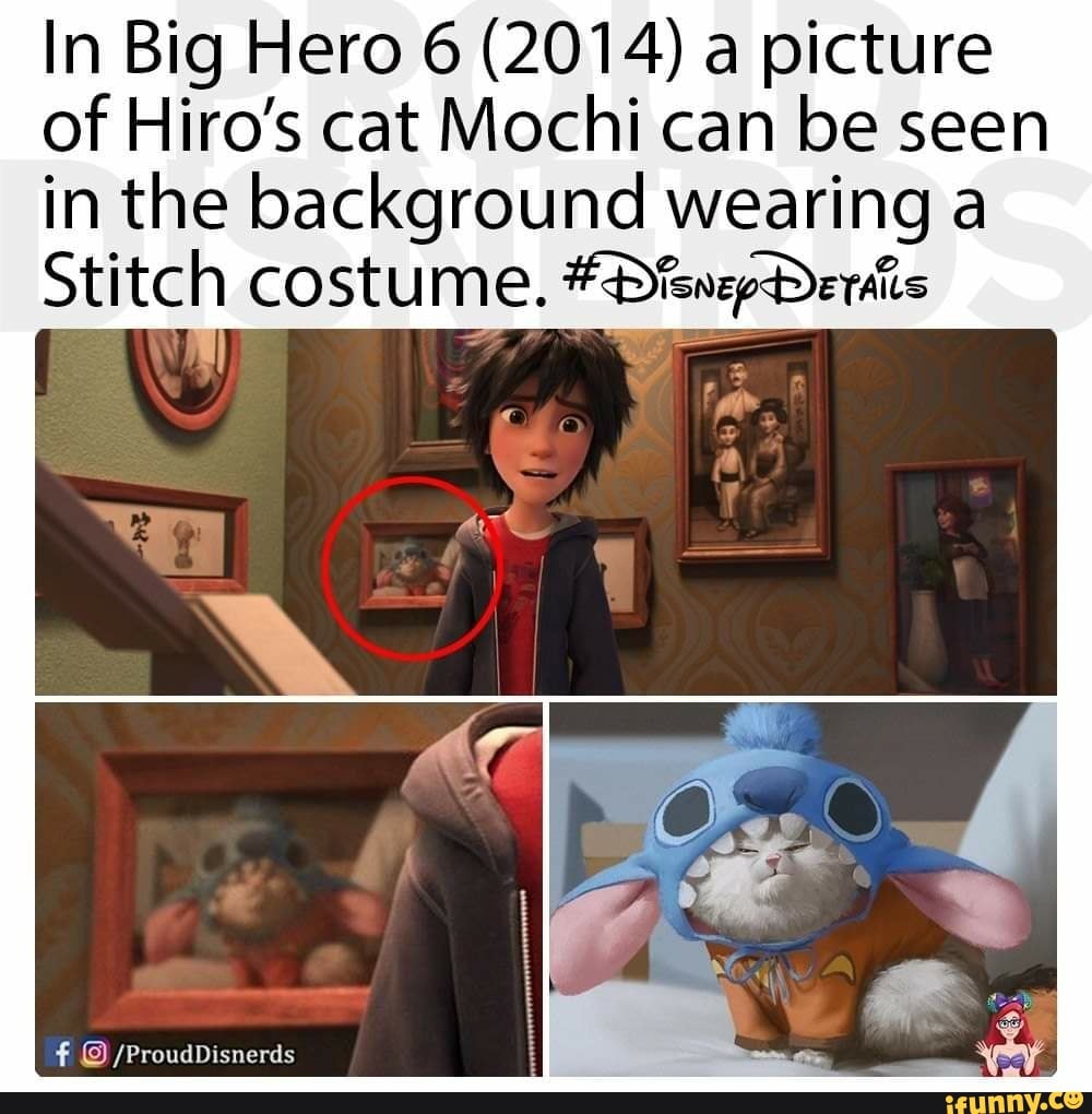 In Big Hero 6 (2014) a picture of Hiro's cat Mochi can be seen in the ...