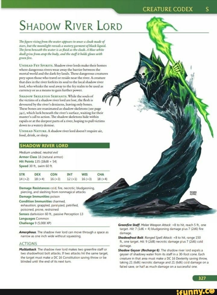 SHADOW RIVER LorD The figure rising from the water appears to wear a ...