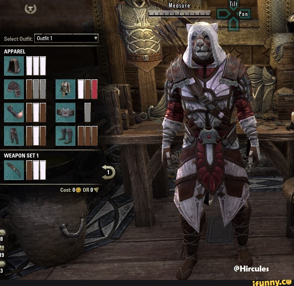 Assassins Creed ESO - Select Outfit: I Outfit 1 APPAREL Measure Tilt ...