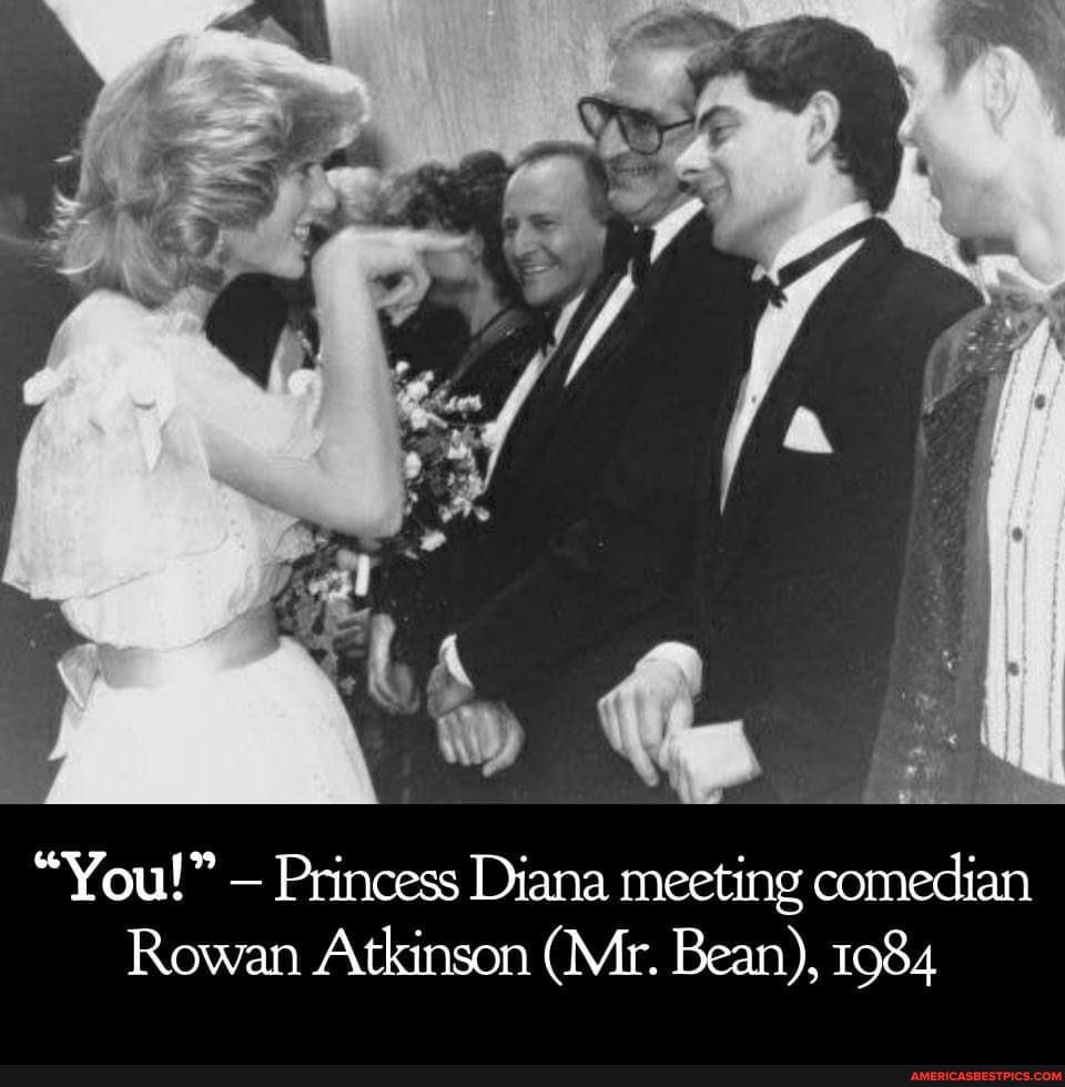 "You!" Princess Diana meeting comedian Rowan Atkinson (Mr. Bean), 1984 ...