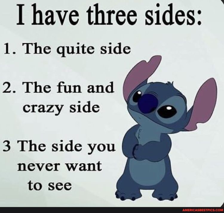 I have three sides: 1. The quite side 2. The fun and crazy side 3 The ...