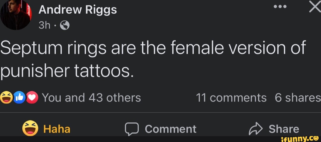 Andrew Riggs Septum rings are the female version of punisher tattoos ...