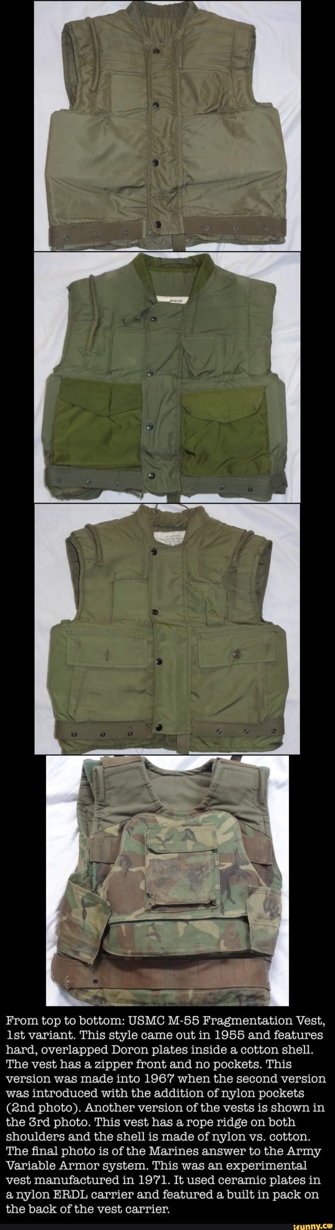Ted From top to bottom: USMC M-55 Fragmentation Vest, lst variant. This ...