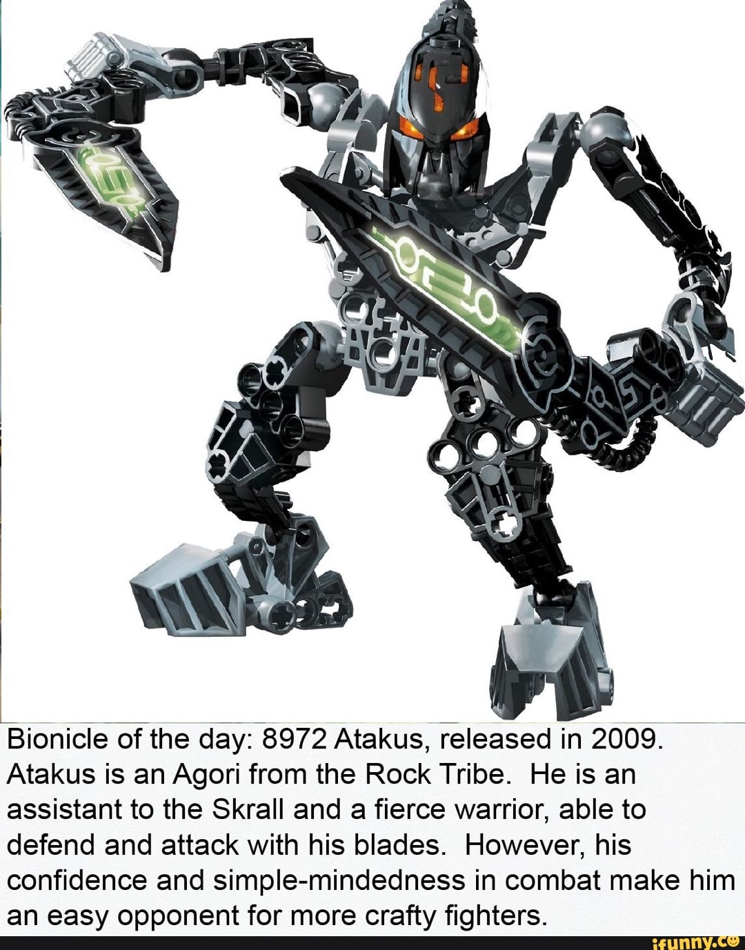 Bionicle of the day: 8972 Atakus, released in 2009. Atakus is an Agori ...