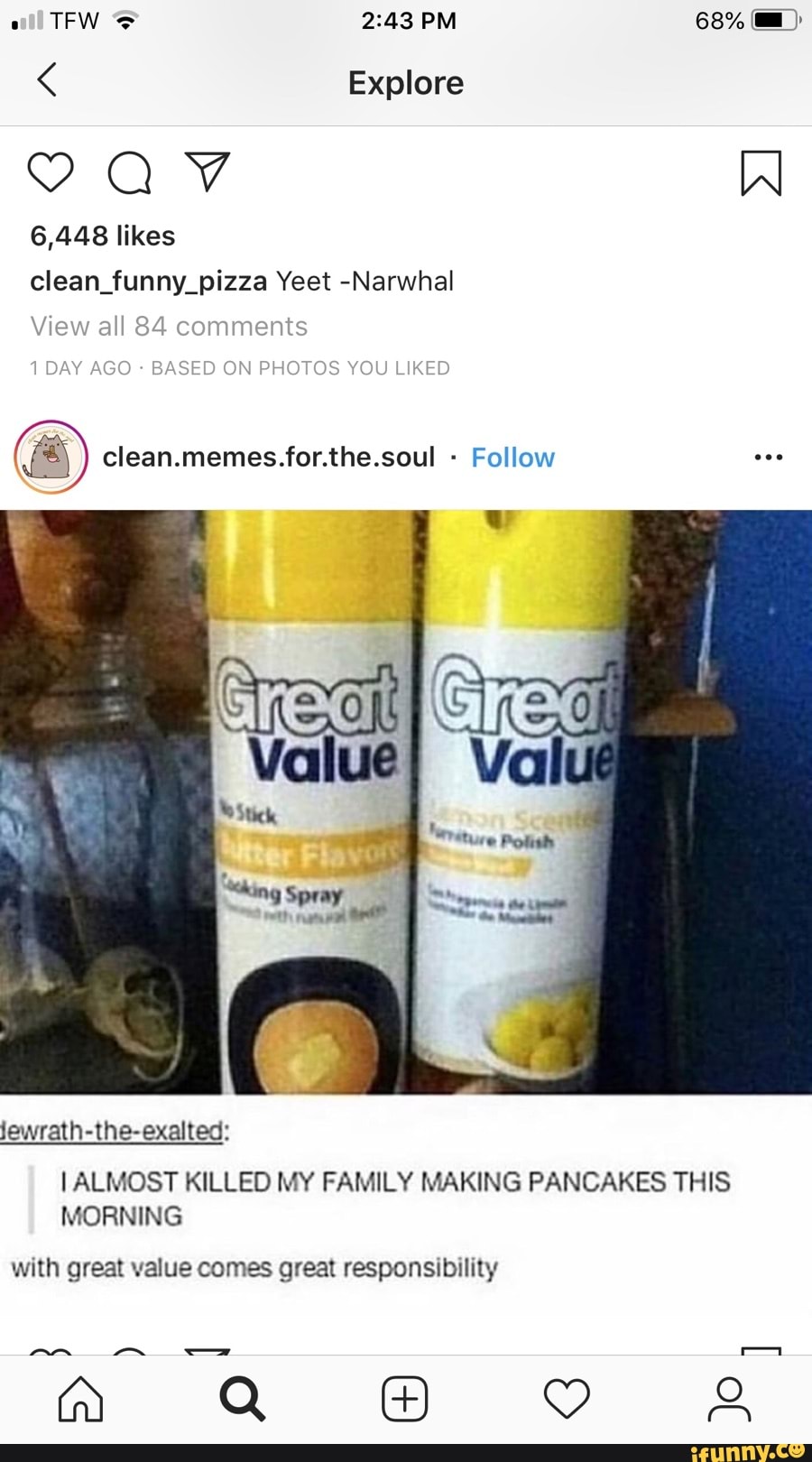 6,448 likes clean_funny_pizza Yeet ~NarwhaI clean.memes.for.the.souI ...