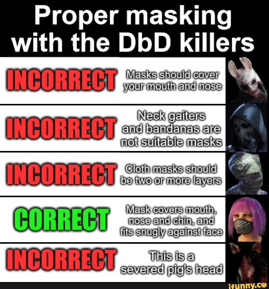Proper masking with the DbD killers oUr Mein Eite) MESS Neck geiiars ...