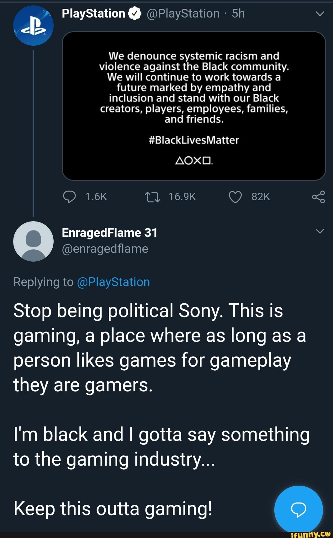 " PlayStation @ @PlayStation We denounce systemic racism and violence ...
