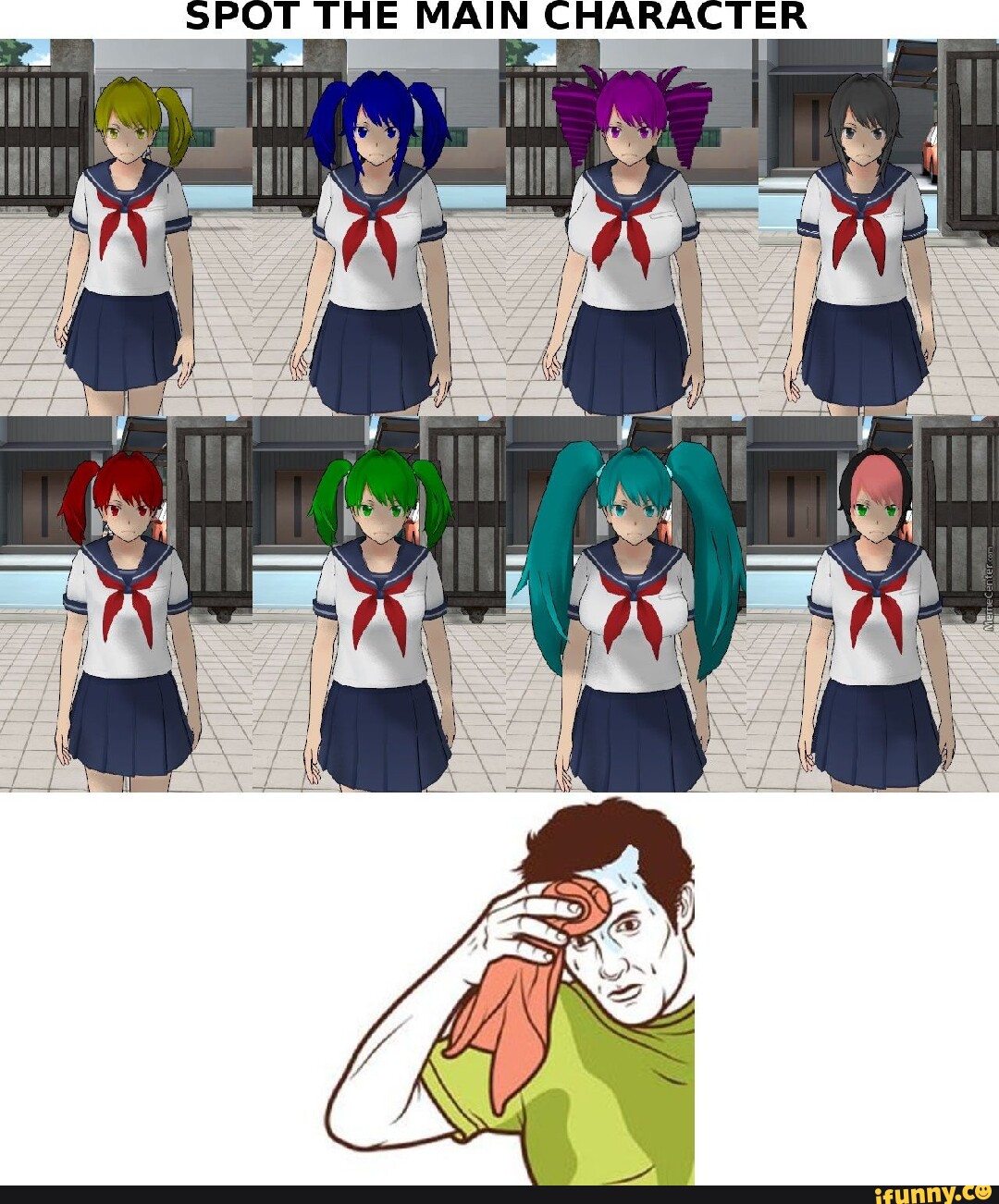 SPOT THE MAIN CHARACTER - iFunny