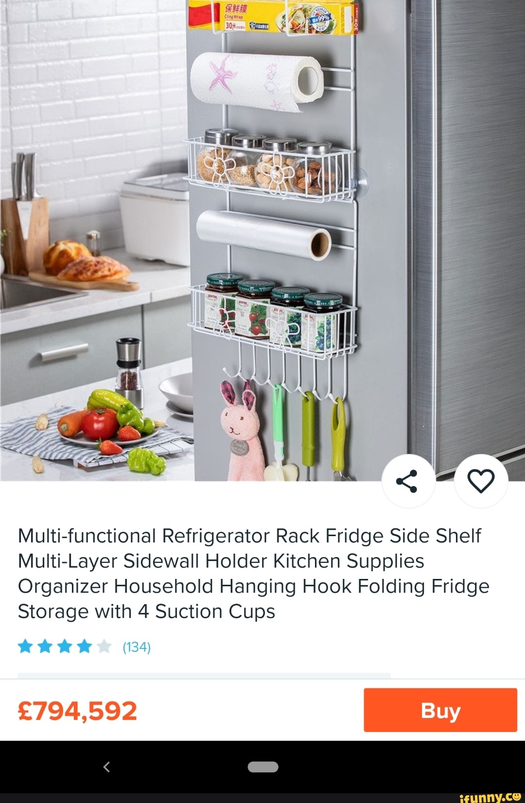 Multi-functional Refrigerator Rack Fridge Side Shelf Multi-Layer ...