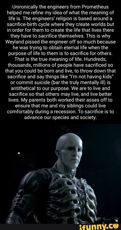 Unironically the engineers from Prometheus helped me refine my idea of ...