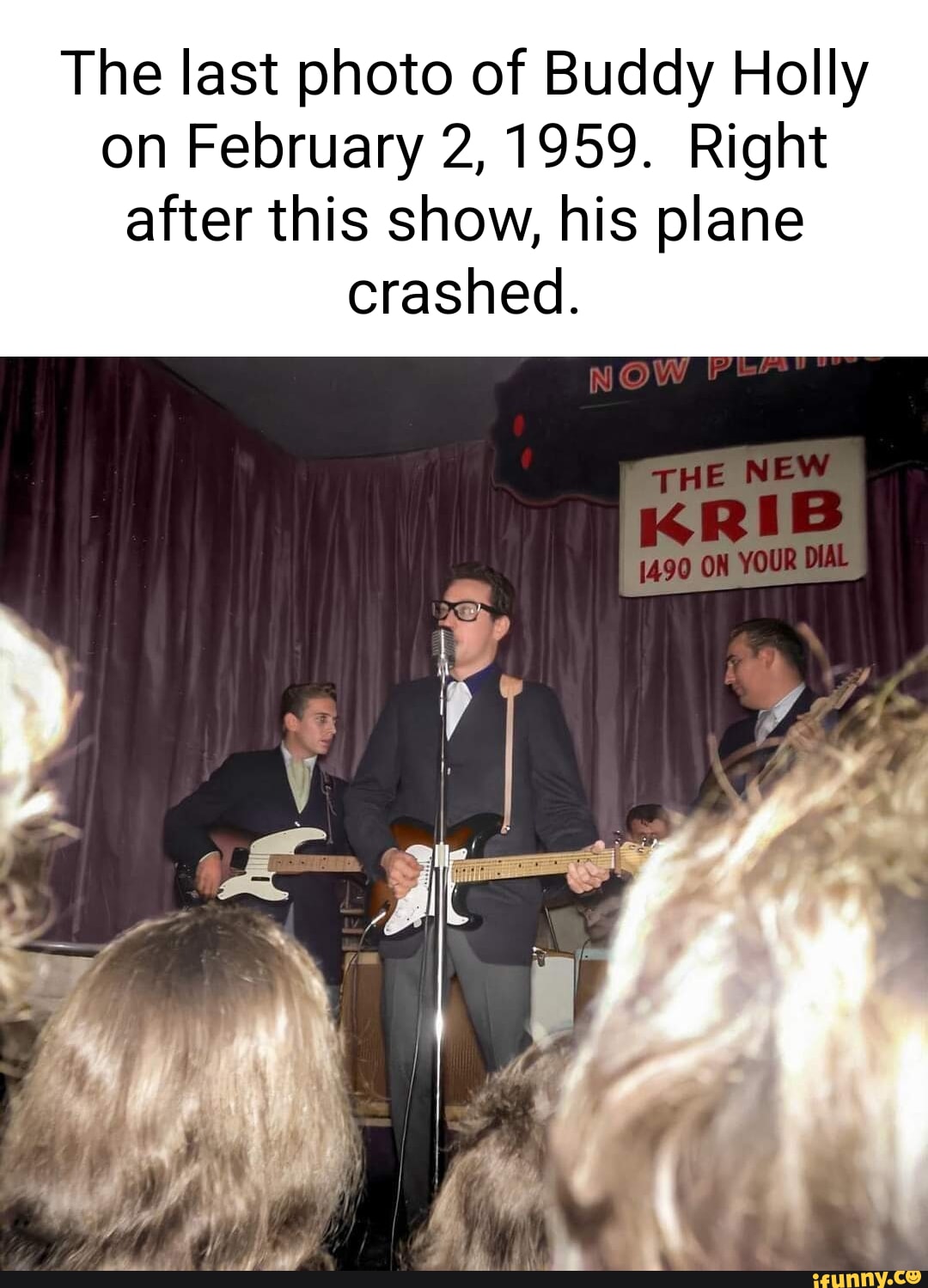 The last photo of Buddy Holly on February 2, 1959. Right after this ...