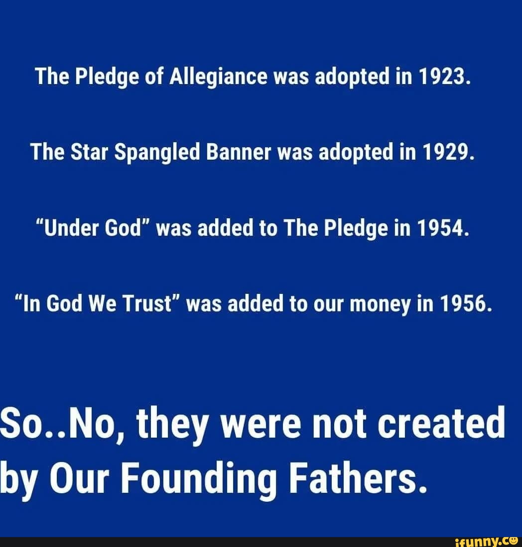 The Pledge of Allegiance was adopted in 1923. The Star Spangled Banner ...