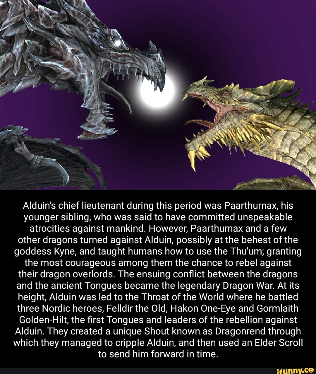 Skyrim Alduin Vs Paarthurnax
