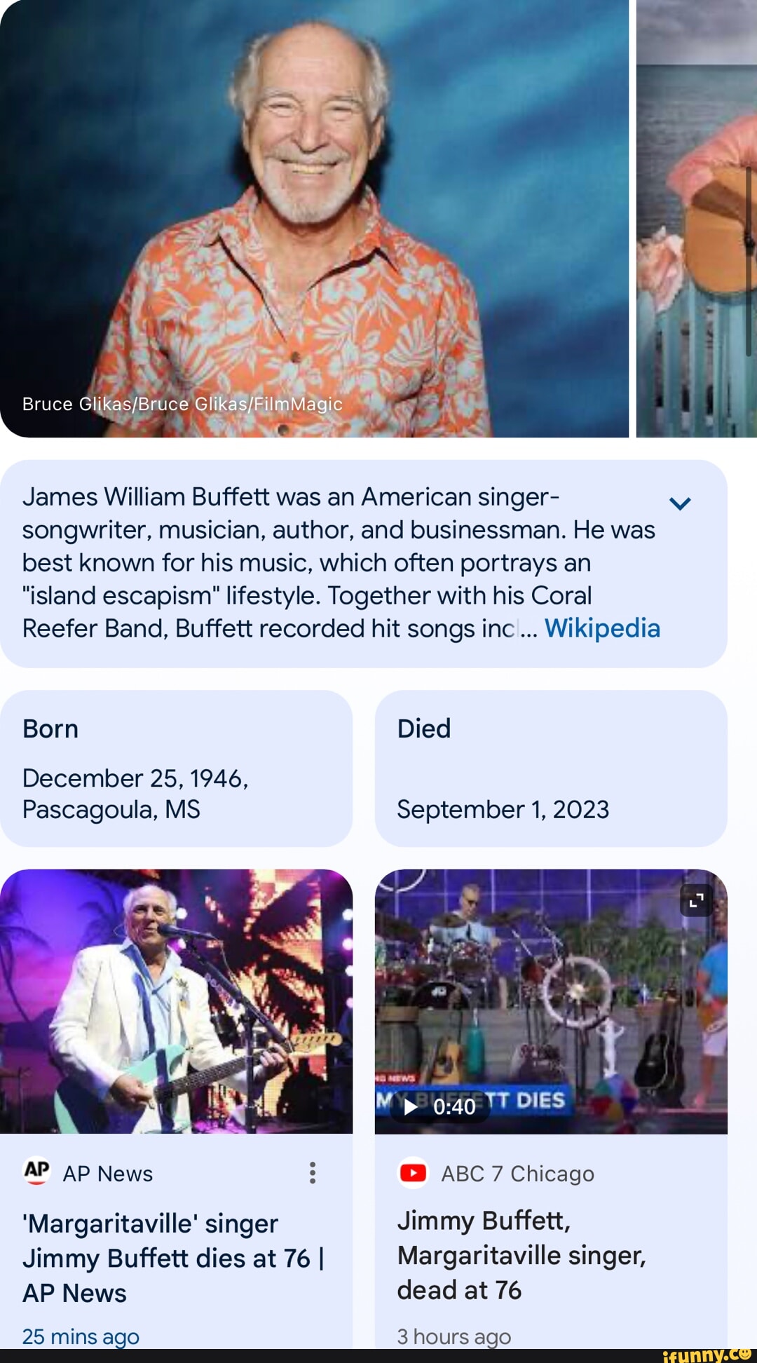 Bruce James William Buffett was an American singer- songwriter ...