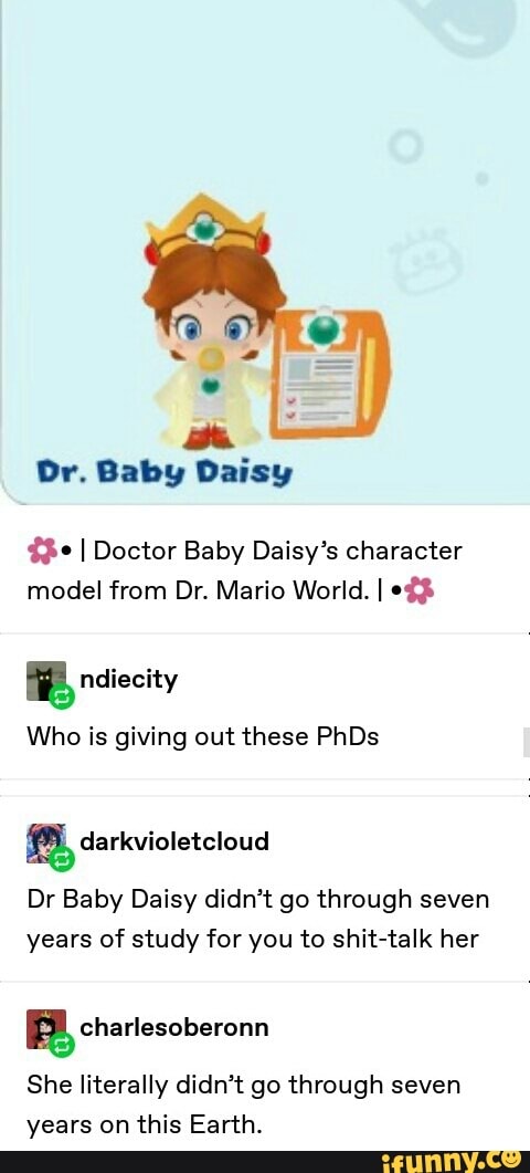 ‘3‘ I Doctor Baby Daisy’s character model from Dr. Mario World. I 'O ...