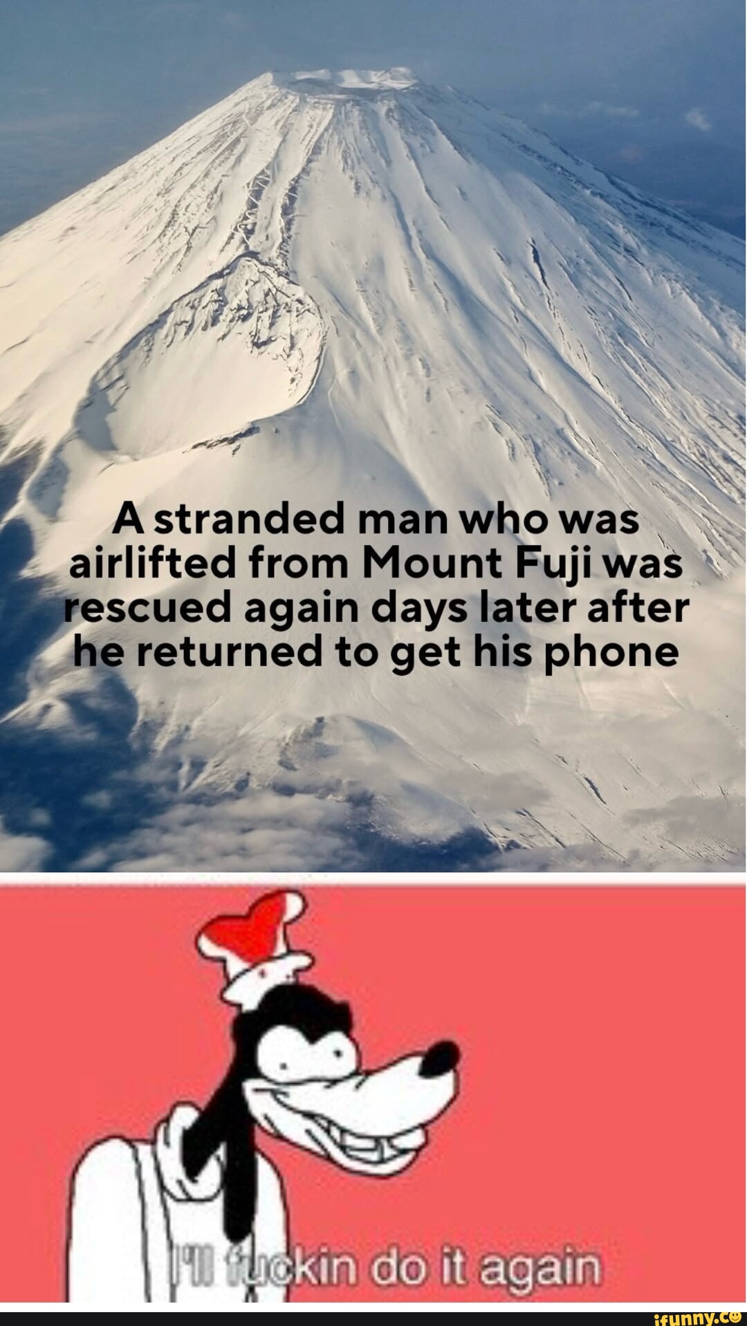NS stranded man who was airlifted from Mount Fuji was scued again days ...