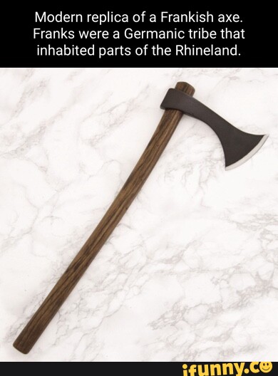 Modern replica of a Frankish axe. Franks were a Germanic tribe that ...