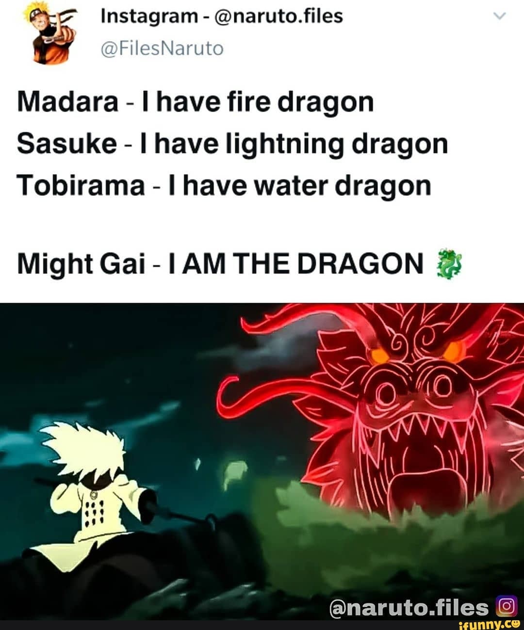 Instagram - @naruto.files @FilesNaruto Madara - I have fire dragon ...