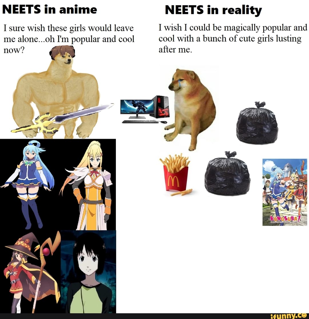 NEETS in anime I sure wish these girls would leave me alone...oh I'm ...