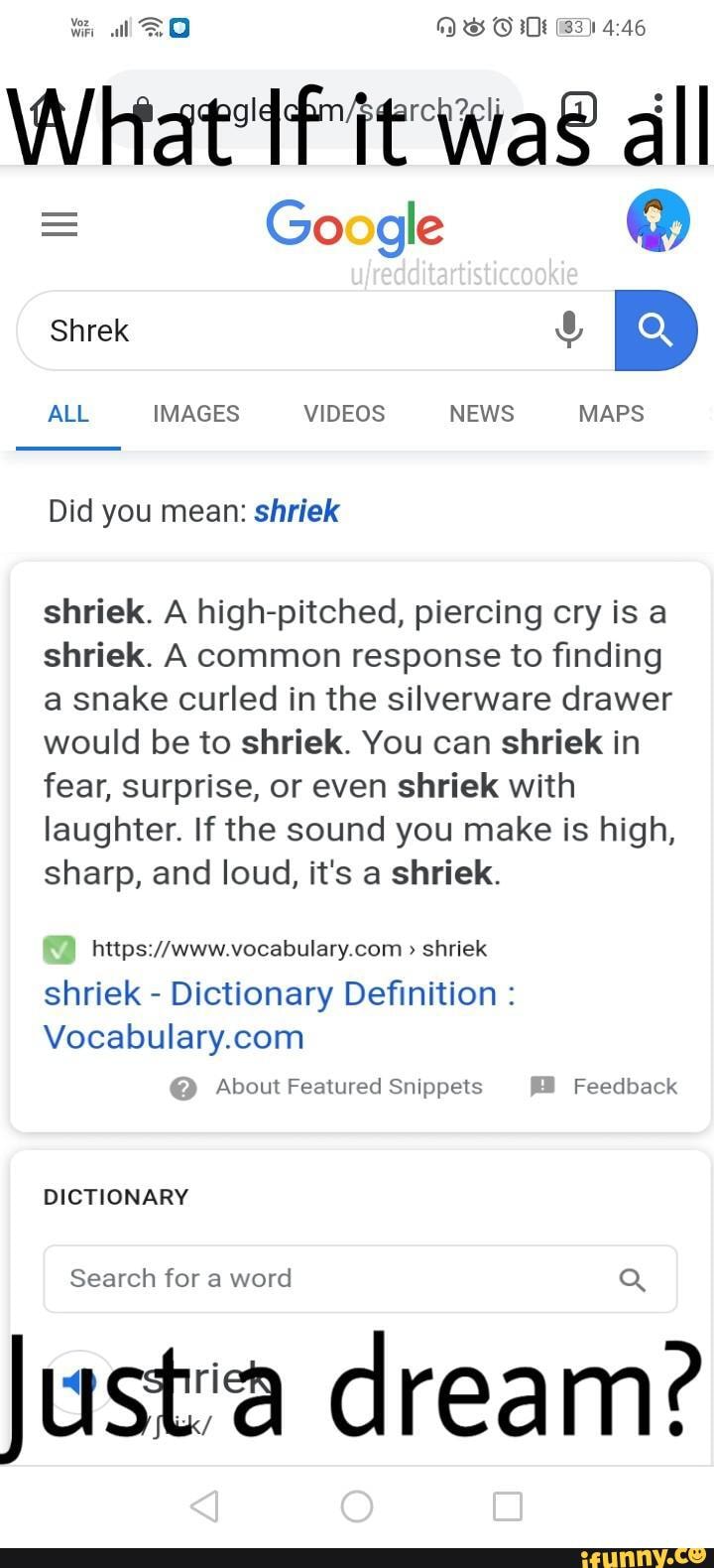 Whatlfit was all = Google Shrek & ALL IMAGES VIDEOS NEWS MAPS Did you ...