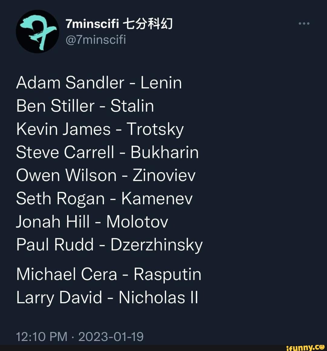 Adam Sandler - Lenin Ben Stiller - Stalin Kevin James - Trotsky Steve ...