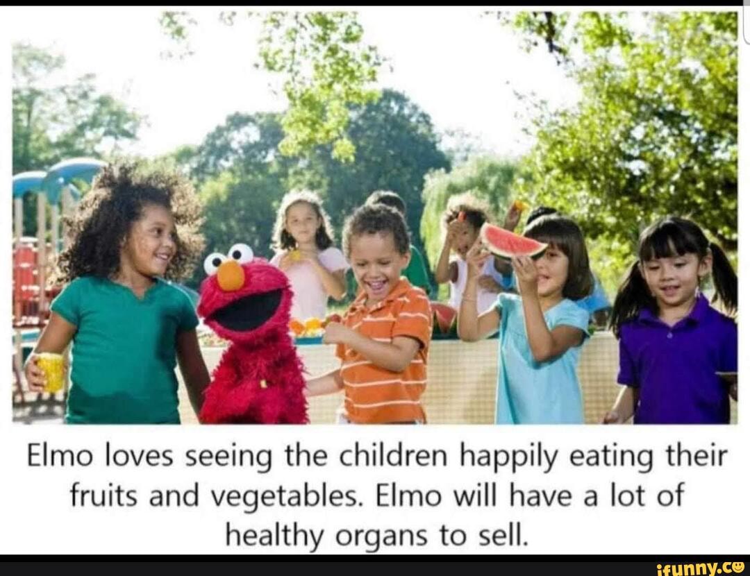 Elmo loves seeing the children happily eating their fruits and ...