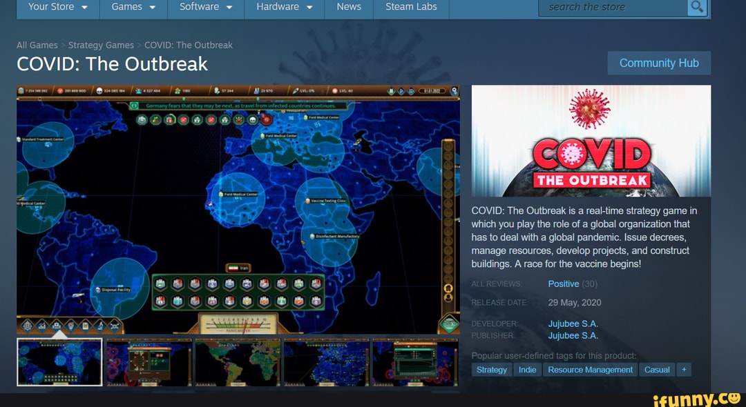 COVID: The Outbreak is now on Steam. very cool.. have fun Imgurians ...