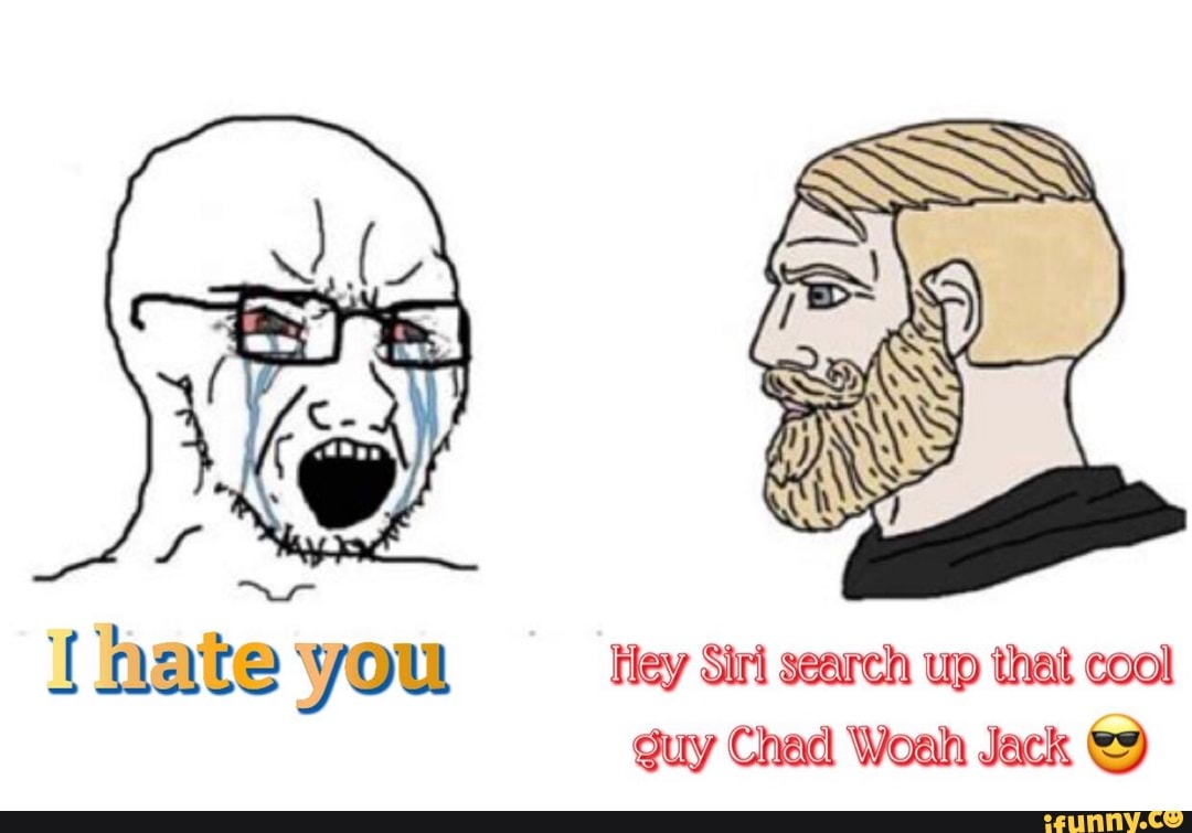 Hate you ley Siri search up that cool guy Chad Woah Jack - iFunny