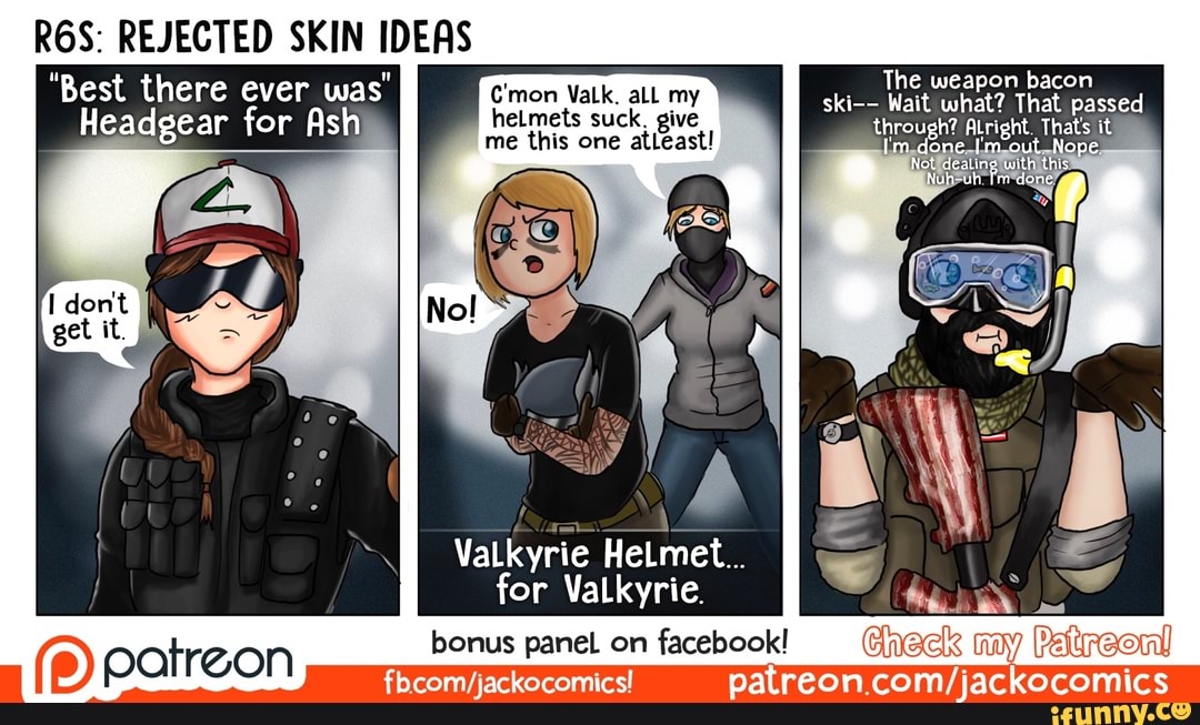 R6S: REJECTED SKIN IDEAS helmets suck. ive , . Headgear for Flsh me ...