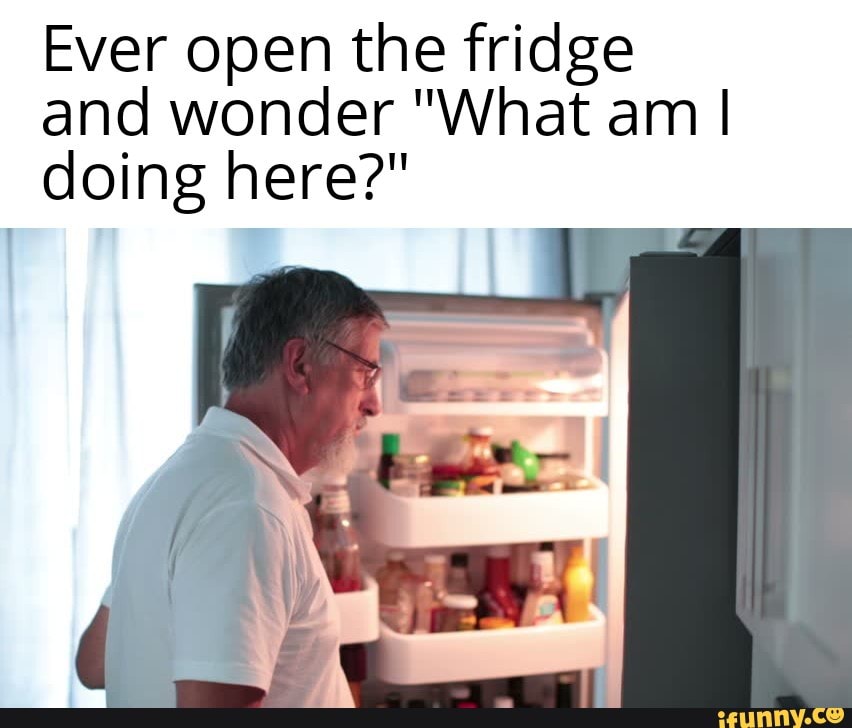 Ever open the fridge and wonder "What aml doing here?" - iFunny
