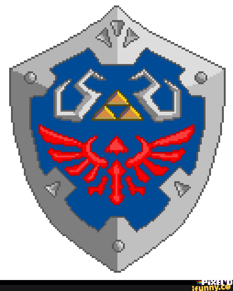 A pixel art of the Hylian Shield I made a few years ago! :) - iFunny