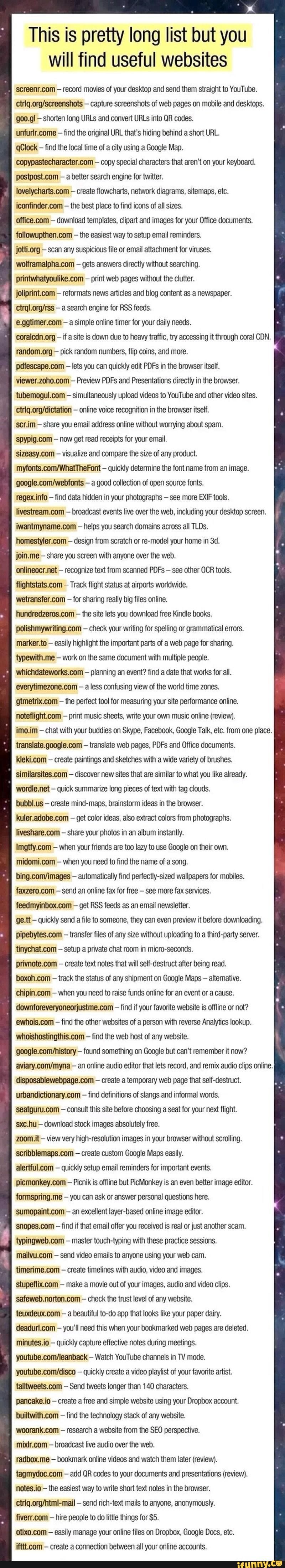 This Is Is Pretty Long List But You Will Find Useful Websites Record