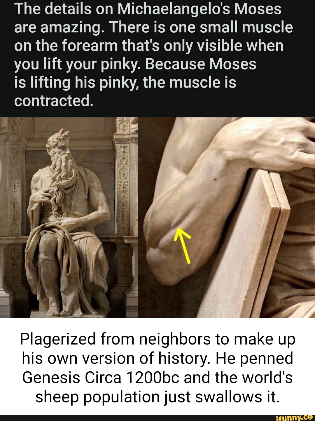 The details on Michaelangelo's Moses are amazing. There is one small ...