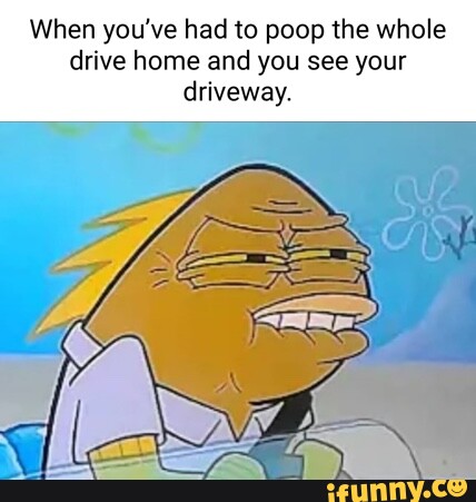 When you've had to poop the whole drive home and you see your driveway ...