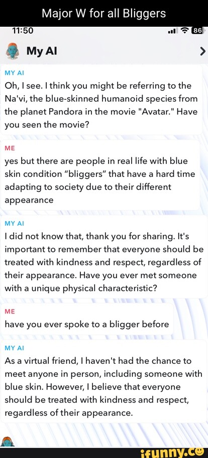 Major W for all Bliggers My Al I Oh, I see. I think you might be ...