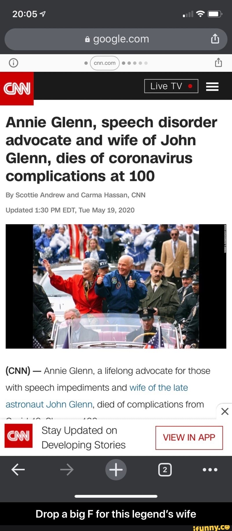 A google.com Annie Glenn, speech disorder advocate and wife of John ...