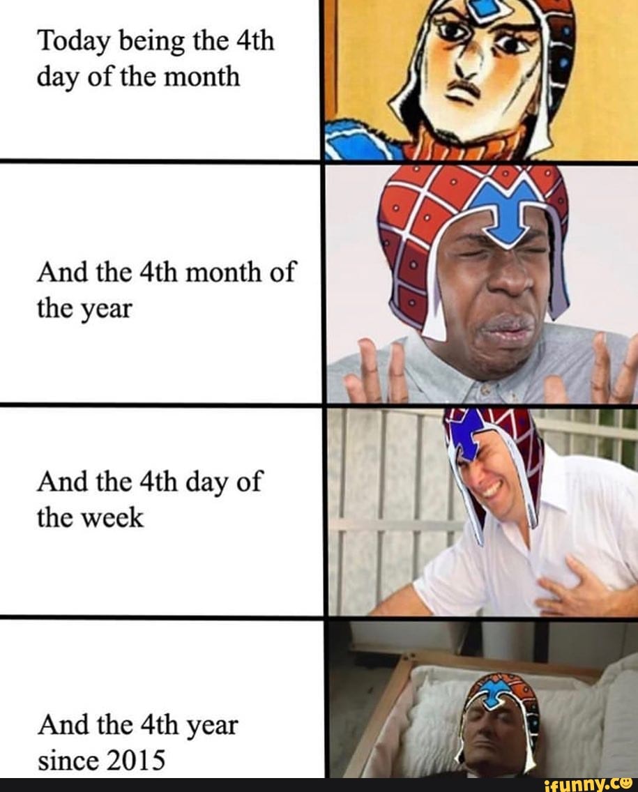 Today being the 4th day of the month And the 4th month of the year And ...