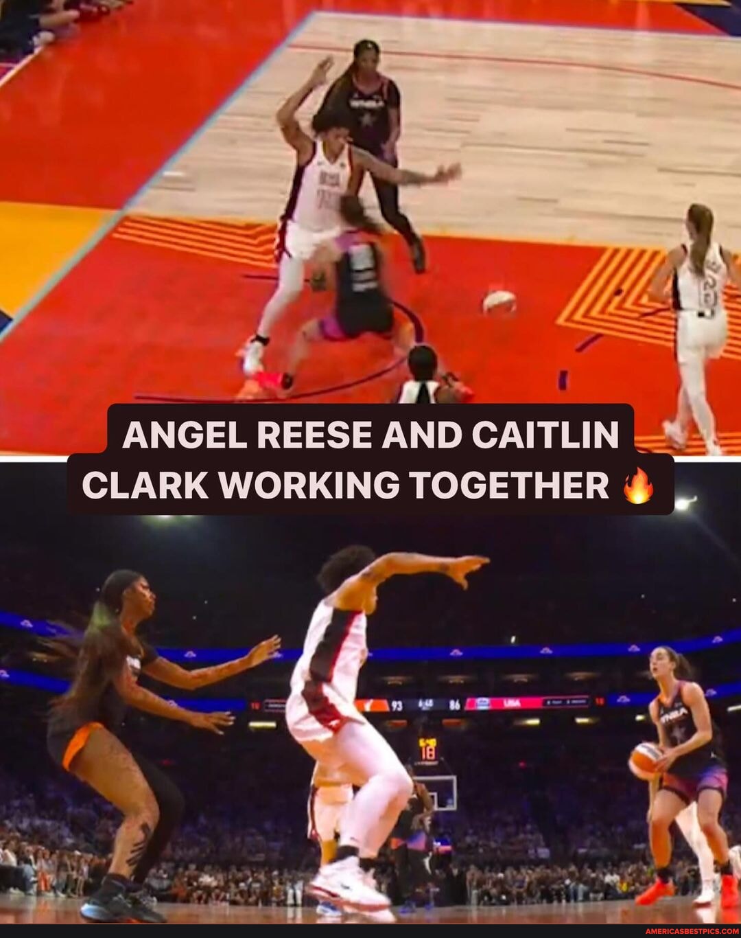ANGEL REESE - CAITLIN CLARK CONNECTION 🙌 - ANGEL REESE AND CAITLIN ...