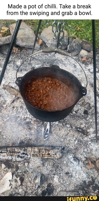 Made a pot of chilli. Take a break from the swiping and grab a bowl ...
