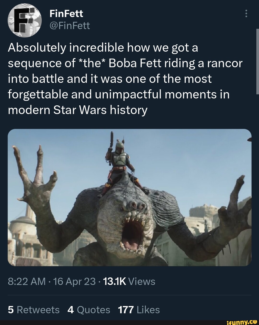 Absolutely incredible how we got a sequence of "the* Boba Fett riding a ...