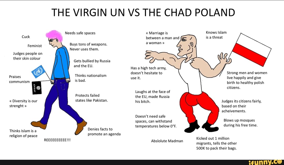 THE VIRGIN UN VS THE CHAD POLAND - iFunny
